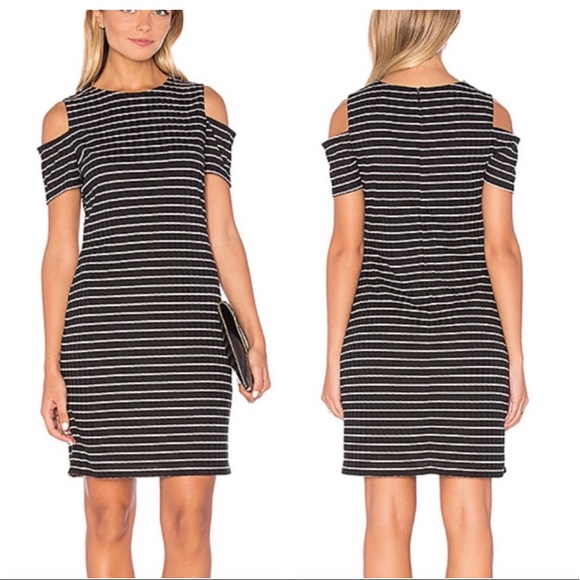 1. State | Dresses | State Striped Black And White Stripe Open Shoulder ...